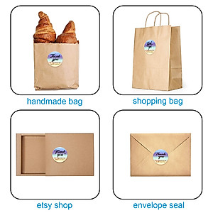 1.5" Thank You Stickers Small Business, Rainbow Designs 500pcs Label Stickers, Thank You Stickers Roll for Cookies Box, Gift Bags, Envelope Seals and Small Business Supplies