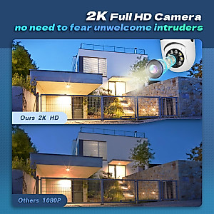 BJR 2K / 3MP Light Bulb Security Camera, 5G & 2.4G WiFi Security Camera Wireless Outdoor Indoor 360 Camera for Home with Color Night Vision Motion&Siren Alert Auto Motion E27 Socket