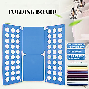Clothing Folding Board Folding Boards Quality Baby Magic Clothes Folder T Shirts Jumpers Organizer Fold Save Time Quick Clothes Folding Board Clothes Holder (Blue)