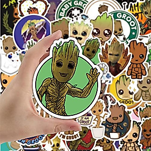 Cute Cartoon Groot Stickers for Water Bottles 50 Pack Cute,Waterproof,Aesthetic,Trendy Stickers for Teens,Girls Perfect for Waterbottle,Laptop,Phone,Travel Extra Durable Vinyl
