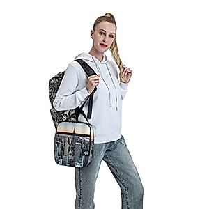 Rportable Lunch Bag For Women/Men Insulated,New York City Manhattan Cityscape Contemporary Artistic Sunset La,Insulatedreusable Lunch Box For Office Work School Picnic Beach,Leakproof Cooler Tote Bag
