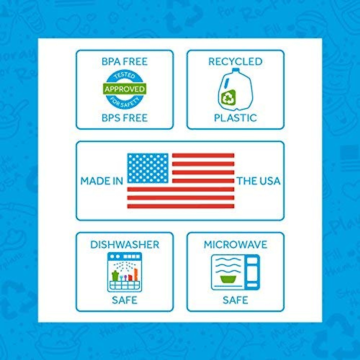 Re-Play Made in USA 12 Oz. Reusable Plastic Bowls, Pack of 6 - Dishwasher and Microwave Safe Bowls for Cereals, Snacks, and Everyday Dining - Toddler Bowl Set 5.75" x 5.75" x 2" - Sorbet