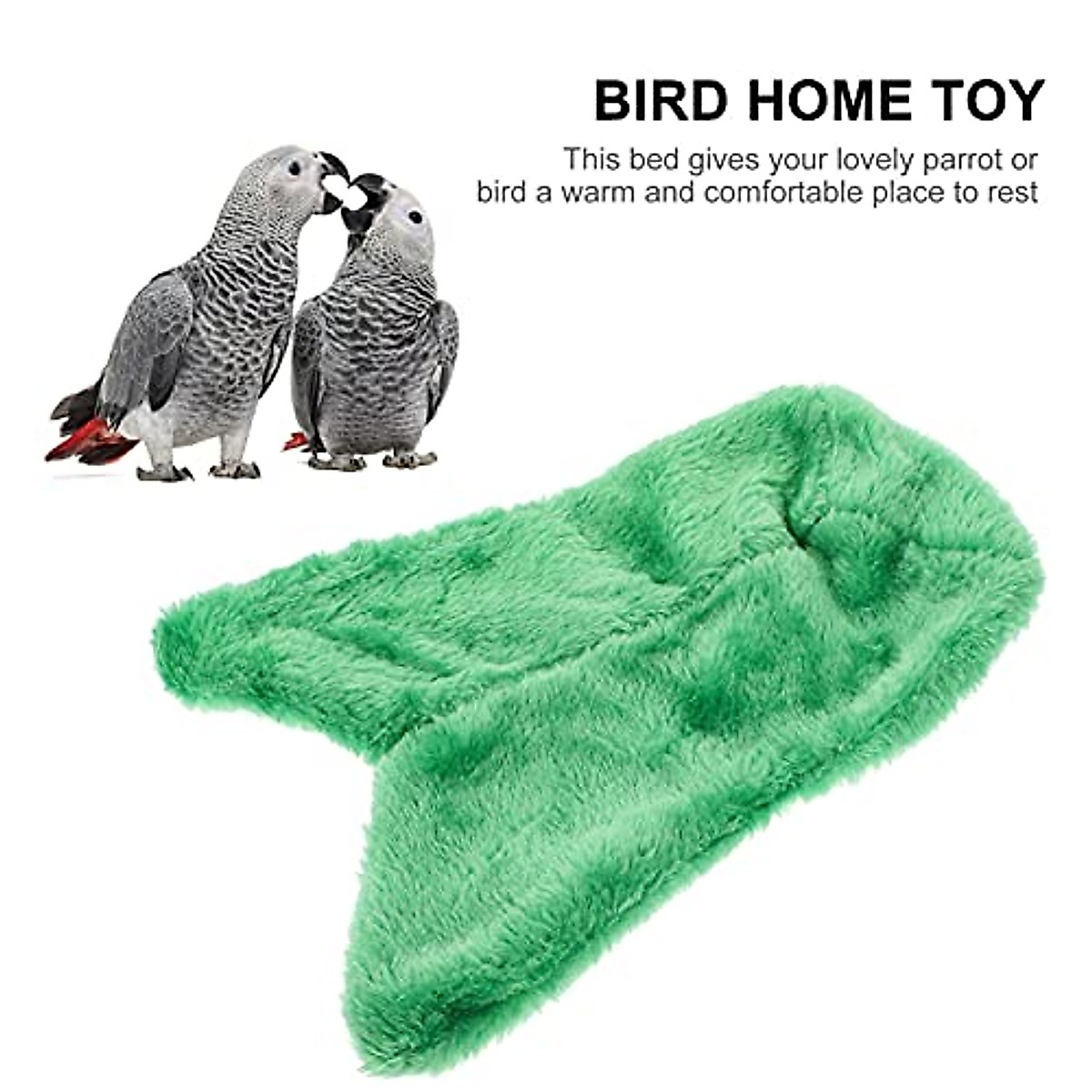 Balacoo Green Parrot Cozy Corner Fleece Bird Blanket Cuddle Nest Warm Plush Sleeping Nest Bed Small Animals Pet Birds Cage Hanging Bed House for Parakeet Cockatiel