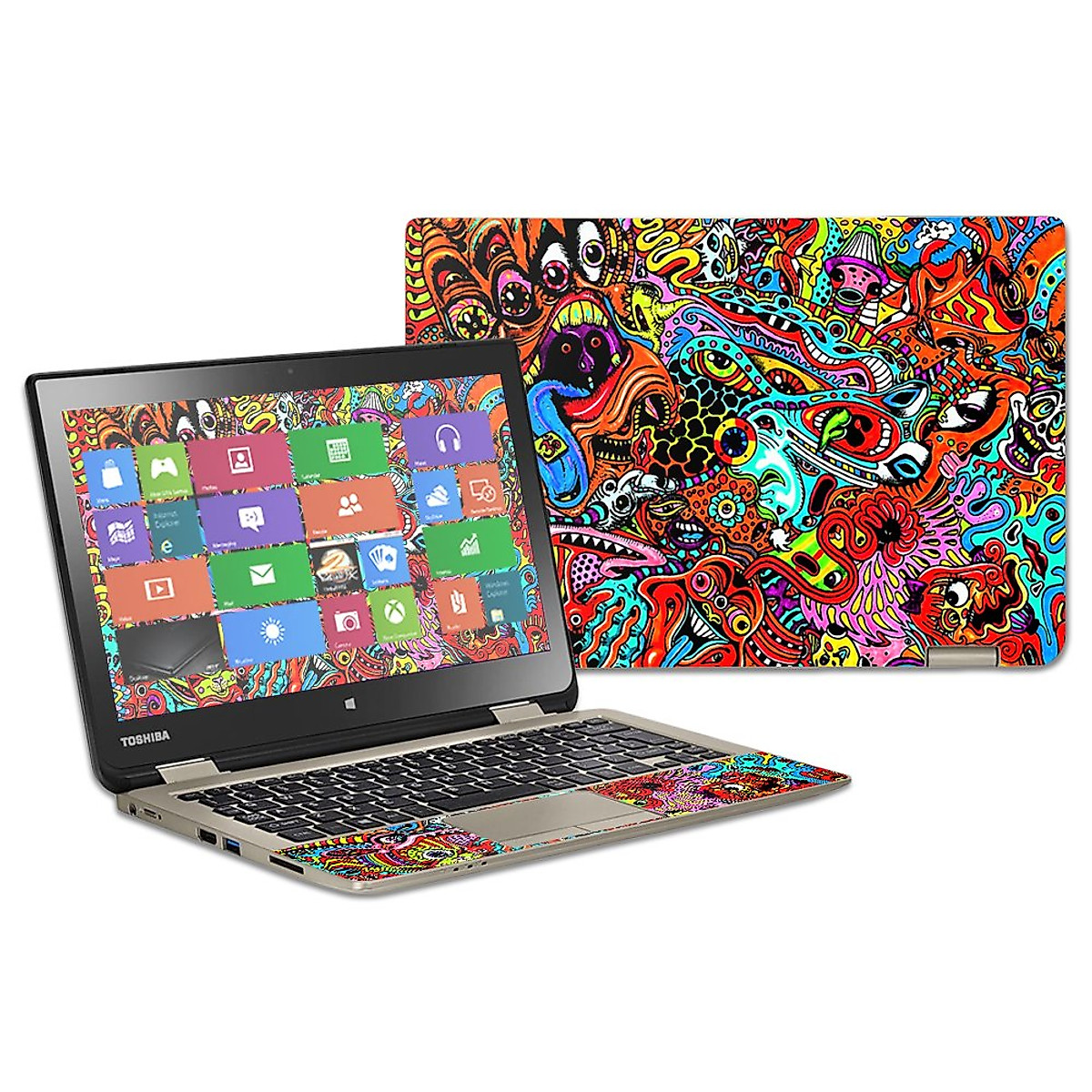 MightySkins Skin Compatible with Toshiba Satellite Radius 11 L15W-B 11.6" wrap Cover Sticker Skins Acid Trippy