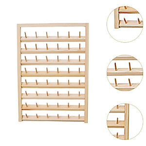 Fancyes Thread Rack with Hanging Hooks,Thread Holder Stand,Multipurpose,Thread Holder Organizer,Sewing Thread Storage Wall Mounted