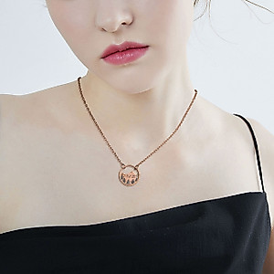 Lauren-Spencer Mountain Necklace for Women Mountain Range Necklace Forest Tree Mountain Pendant Necklace Nature Jewelry Gift for Skiers Hikers Climbers Nature Lovers (Rose Gold Forest Mountain)