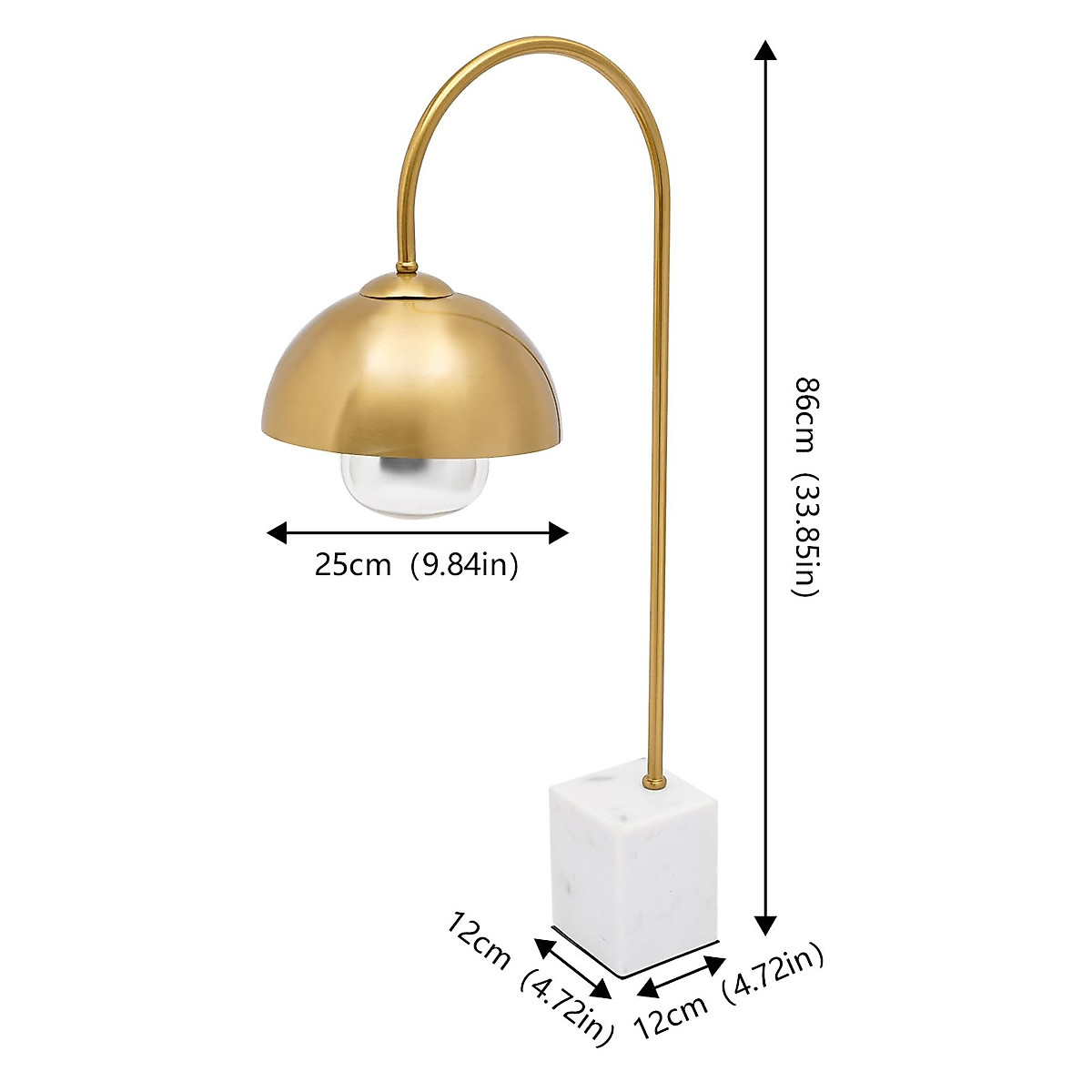 Food Heat Lamp,250W Countertop Food Heating Lamp w/Explosion-Proof Infrared Bulb,3200K 122°F Freestanding Compact Food Warmer Light,Stainless Steel+Marble Base Commercial Heat Lamp for Food, Bronze
