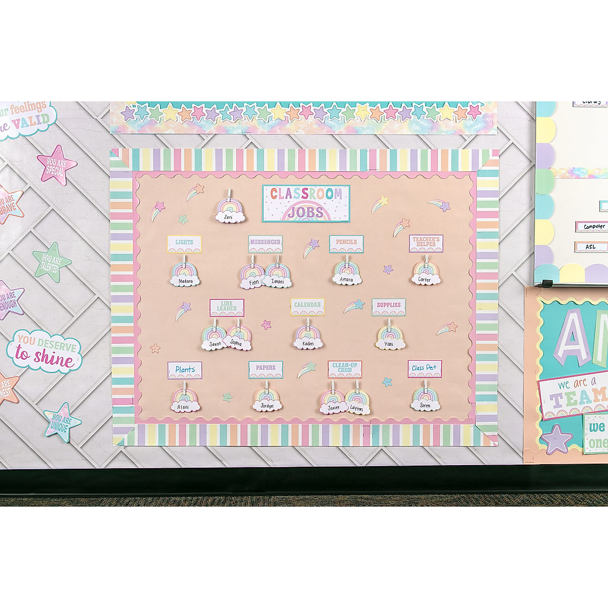 Teacher Created Resources Pastel Pop Stripes Straight Border Trim