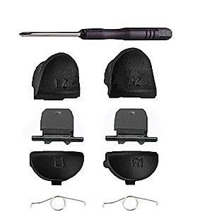 Full Set Buttons L1 R1 L2 R2 Trigger Buttons with Springs Screwdriver Replacement for Sony Dualshock 4 PS4 Slim JDS030 JDM-030 Game Controller