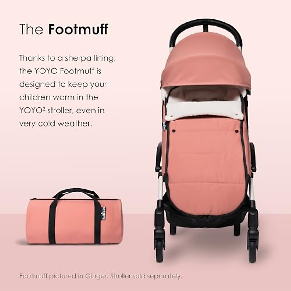 BABYZEN YOYO Footmuff, Aqua - Sherpa Lining & Fleece Hood with Drawstring to Keep Baby Warm - Includes Carrying Bag - Machine Washable