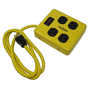 Yellow Jacket 2177N Metal Power Block with 4 Outlets and Lighted Switch, 4-foot Cord