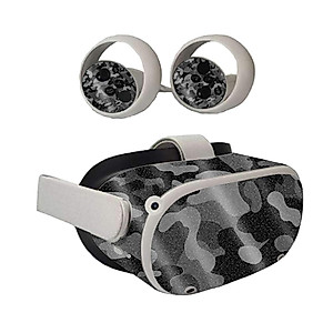 MightySkins Glossy Glitter Skin Compatible with Oculus Quest 2 - Black Camo | Protective, Durable High-Gloss Glitter Finish | Easy to Apply, Remove, and Change Styles | Made in The USA