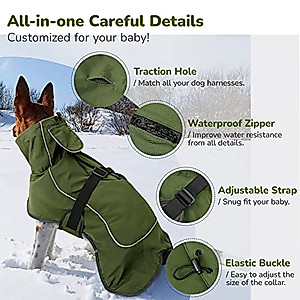 Zeaxuie Double-Layer Winter Dog Jackets, Dog Coats for Large Dogs Winter, Snowproof & Windproof Dog Sweater Coat for Medium, Large, Extra Large Dogs-2XL