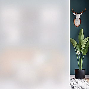 HIDBEA Frosted Window Privacy Film - Non Adhesive Static Cling Glass Stickers Sun UV Blocking Heat Control Door Covering Decals for Home Office, 17.5 x 78.7 Inch