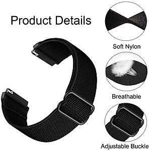 2 Pack Stretchy Nylon Band Compatible with Gizmo Watch 3 2 1/Gabb Watch 3 2 1/SyncUP/Cosmo JrTrack Band Soft Elastic Strap with Adjustable Buckle