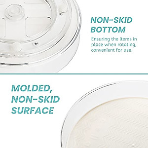 KAGUYA Lazy Susan Organizer Non-Skid Turntable 4 Pack for Cabinet Pantry Kitchen Office Countertop Refrigerator Cupboard Bathroom, Clear Organizer Rotating, 8/10/11/12 inch