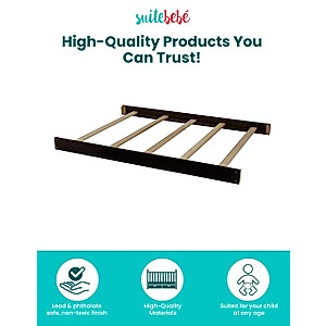 Suite Bebe Connelly Crib to Conversion Kit Only Adjustable in Quick Ship, Black