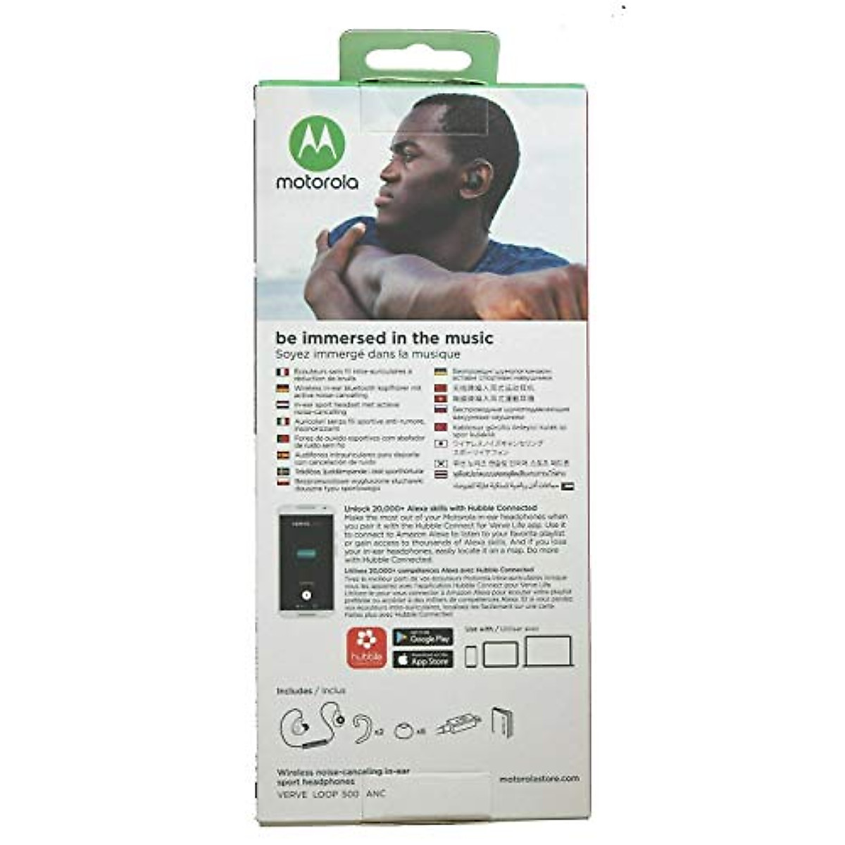 Motorola Verve Loop 500 ANC Sweat & Water Resistant Stereo Bluetooth 4.2 Earbuds "Siri & Google" Compatible (Retail Packing Kit) - Black