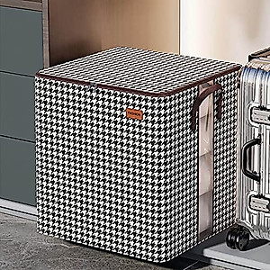 Darzheoy Storage Bags Clothes Storage Bins, 100L Foldable Closet Organizers Storage Containers with Durable Handles and Clear Window, Large Blanket Clothes Organization and Storage Containers (100L)