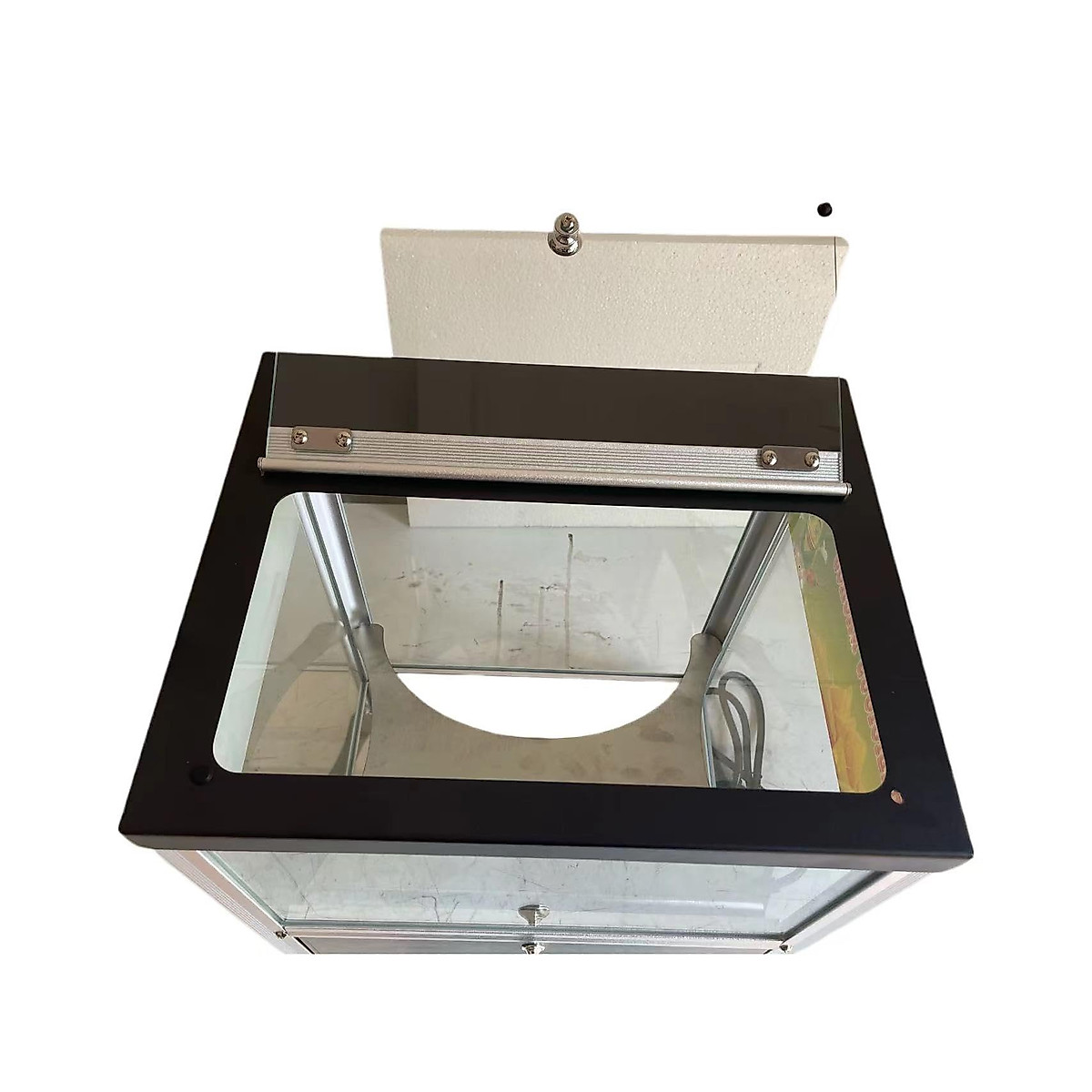 Commercial Chip Warmer Machine Restaurant Chip Display Cabinet, Stainless Steel Frames, Keep Chips Warm and Fresh for Hours