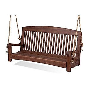 Rockerman 5in Outdoor Porch Swing (Dark Walnut) 29H*72W*28 D inch