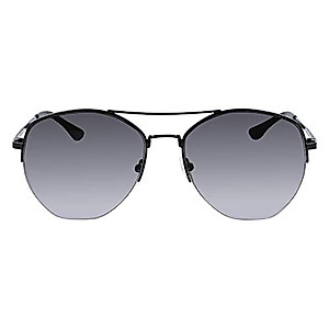 Calvin Klein Women's CK20121S Pilot Sunglasses, Black, 57/17/140