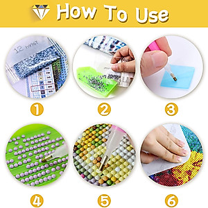 SKRYUIE 5D Angel Diamond Painting Kits - DIY Diamond Art Kits for Adults Girl, Full Round Drill - Crystal Cross Stitch - Adults Craft for Wall & Office Decor - 14x14inch