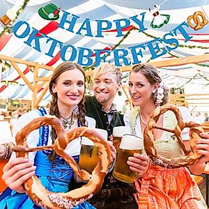 Oktoberfest Decorations Happy Oktoberfest Banner Bavarian Pennant Banner German Flag Party Bunting Garland for German October Festival Decorations Beer Party Supplies