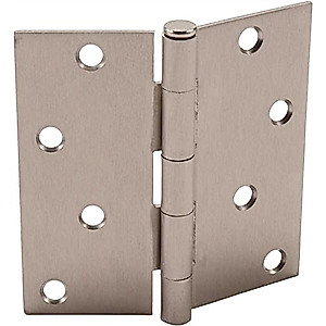 Everbilt 4 in. Satin Nickel Square Corner Door Hinge
