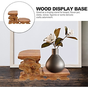 Abaodam flower pot ornament base plant trays for pots wood Planter Stands flower pot rack plant saucers wooden planter risers plant stand buddha statue wooden base Green