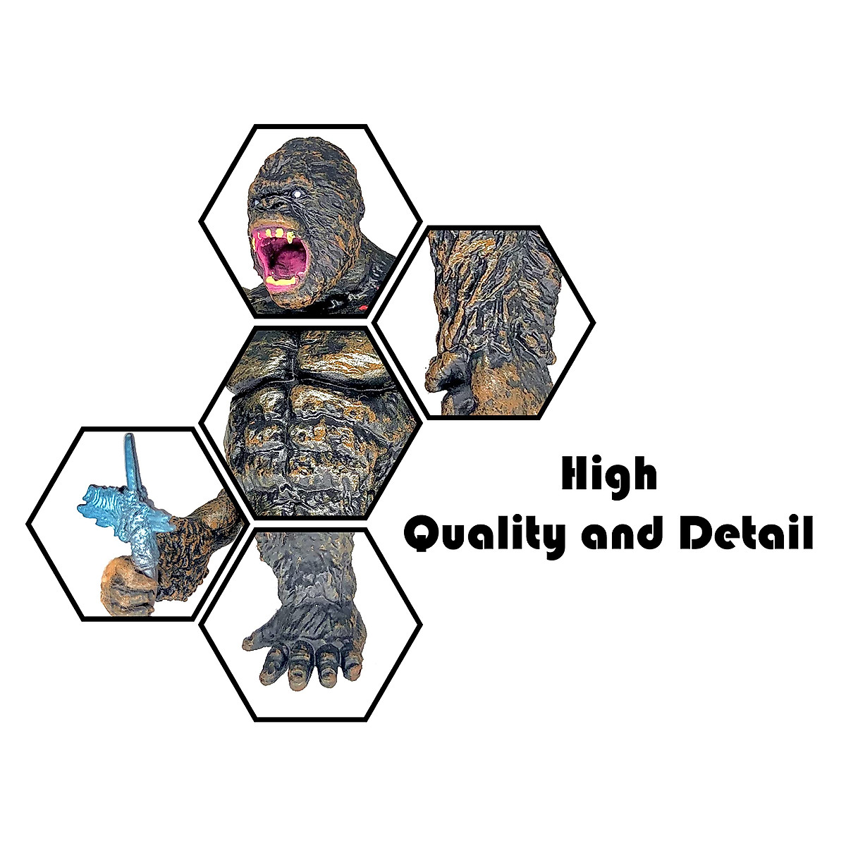 TwCare Set of 8 Attacking King Kong vs Godzilla Toys Movable Joint Action Figures King of The Monsters Ghidorah Birthday Kid Gift Cake Toppers