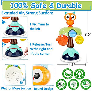 Malendo Baby Rattle Toys Infant High Chair Toys with Suction Cup Baby Toys 6 to 12 Months Baby Tray Toys for 6 9 12 Months Infant Toddler Kid Newborn Birthday Gifts for 1 Year Old Boys Girls
