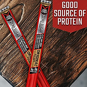 Jack Link's Beef Sticks, Zero Sugar, Original, Bulk Pack - Office Protein Snack, Meat Stick with 6g of Protein, Made with Premium Beef, No Added MSG**, 0.92 Ounce (Pack of 40)