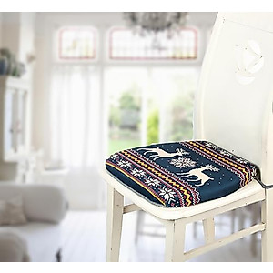 Sigmat Chair Cushion Washable Seat Cushion for Dining Room, Desk, Kitchen,Office 16"x16.5", 1 Pack, 2 Deers