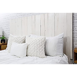 Barn Walls Whitewash Headboard King Size Weathered, Hanger Style, Handcrafted. Mounts on Wall. Easy Installation