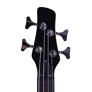 GLARRY Electric Bass Guitar Full Size 4 String Exquisite Stylish Bass with Power Line and Wrench Tool (Burlywood Color)
