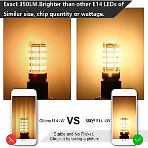 E14 led Light Bulb dimmable, e14 European Screw Base LED Light Bulbs 40 Watt Incandescent Bulb Equivalent, 4W T3/T4 European Base Replacement Omni-Directional,Warm White 3000k(5-Pack)