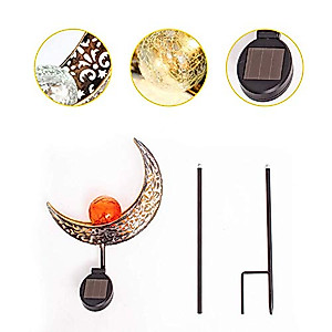Luxiya Landscape Path Lights Solar Yard Lights Outdoor Decorative Moon Light Garden Solar Light