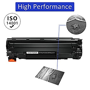 KCMYTONER Compatible Universal Toner Cartridge Replacement for HP 85A CE285A 36A CB436A 35A CB435A for HP Laserjet P1505 M1522n M1522nf P1102w M1212NF M1217nfw P1109w P1006, Black 2-Pack