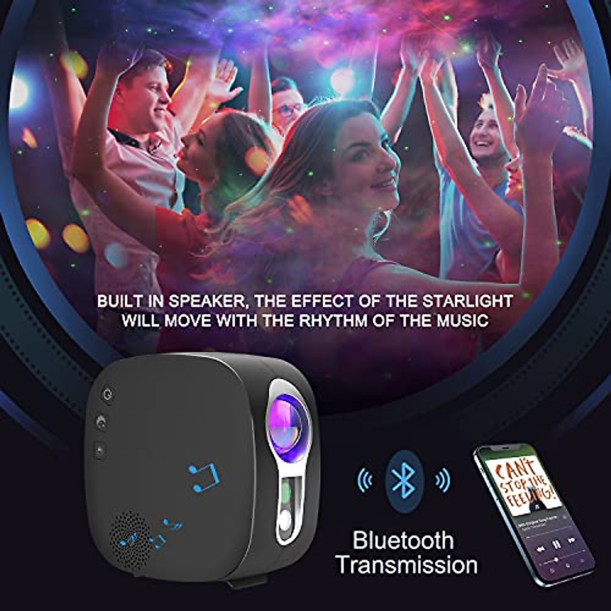 Star Projector,Bluetooth Speaker Remote Control Moon Nebula Galaxy ...