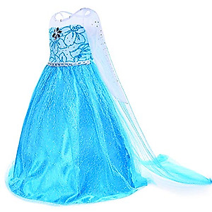 Party Chili Princess Costumes Birthday Party Dress Up For Little Girls with Wig,Crown,Mace,Gloves Accessories 3T 4T (110cm)