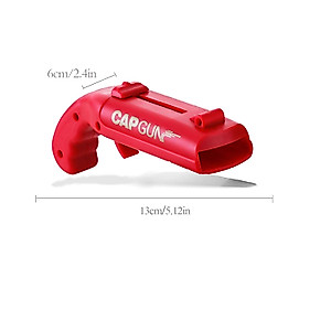 Cap Gun Bottle Opener,Funny Launcher Shooter Bottle Opener for Creative Game,Family Party,Bar ,Outdoor Barbecue,Plastic (Red&Black&Gray)