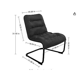 Zenree Upholstered Durable Metal Modern Chair with Soft Cushion, Black - Perfect for Teens, Reading, Home, Living Room, Apartment, College, Dorms, or Accent Chair