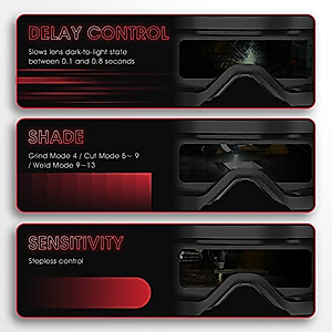 YESWELDER True Color Auto Darkening Welding Goggles,Wide Shade Range 4/5-9/9-13 with Grinding, Welding Glasses Welder Mask Welding Helmet for TIG MIG ARC Plasma Cut