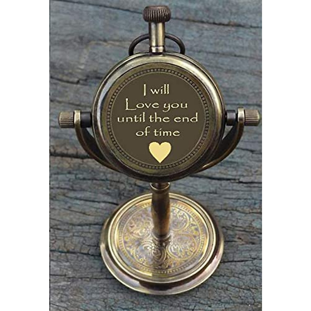 PORTHO Custom Anniversary Gift Desk Clock, Silent Desk clock for home decor, Perfect gift on Graduation day, Wedding anniversary, Valentine's day, Old school time piece