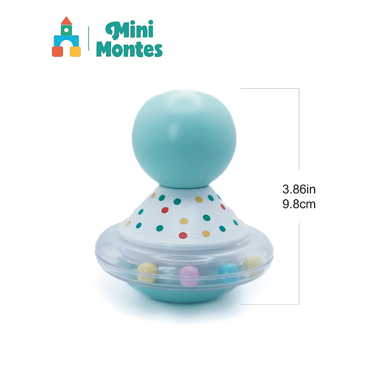 Mini Montes Wooden Tumbler Wobble Spin Pull Toy, Montessori Toys for 1 Year Old, Toys for 1 Year Old Boy Girl, Toys for Ages 0-2, Baby Toys, Sensory Toys, Tummy Time Toys, Gifts for Kids