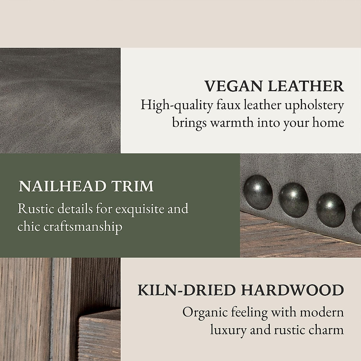 Maven Lane Adrien 26 Inch Counter Height Backless Saddle Barstool in Reclaimed Oak Finish with Ronan Stone Vegan Leather Cushion Seat