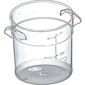 Carlisle FoodService Products 1076107 StorPlus Polycarbonate Round Container, 1 Quart Capacity, Clear (Case of 12)