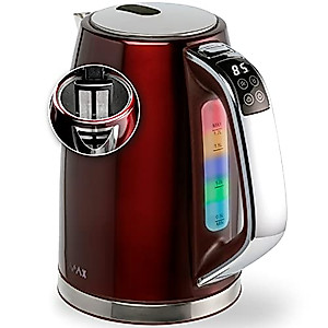 Max Electric Kettle Temperature Control Stainless Steel 1.7 L Tea Kettle, BPA-Free Hot Water Boiler Cordless with LED Light, Auto Shut-Off, Boil-Dry Protection, Keep Warm, 1500W Fast Boiling, Tea pot, Tea kettle, MX-EK01S02