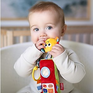 Nuby Plush Phone Pals Musical Hanging Toy with Connector Ring: 0M+, Multi
